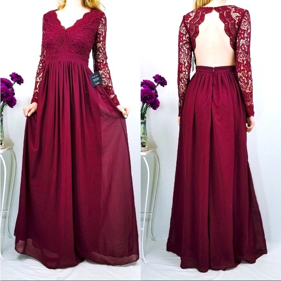 Special Day | Dresses | Lace Chiffon Backless Cutouts Pleated Overlay ...